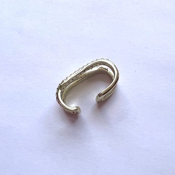 Jewelry | Gold Tone Crystal Faux Dialing Pave Geometric Ear Cuff | Poshmark